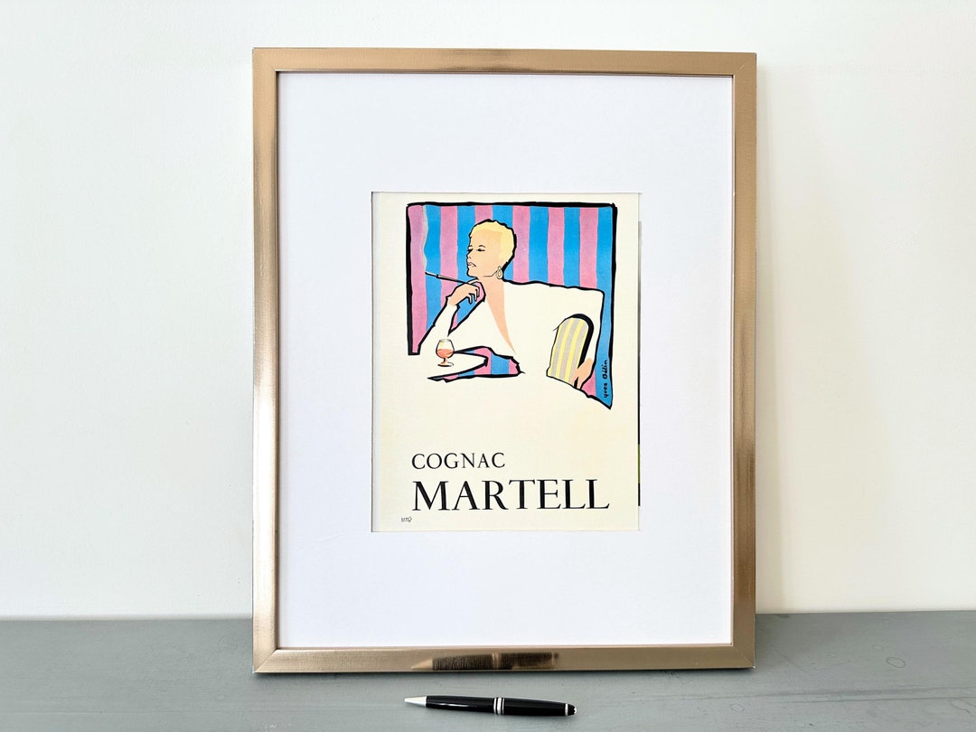 Vintage Mid Century Modern Martell Cognac Ad Poster, Retro Kitchen or ...