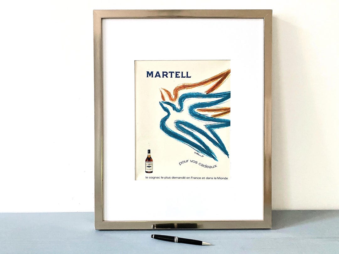 Original 1950s Vintage Martell Cognac Ad Print: Mid Century Modern Two ...
