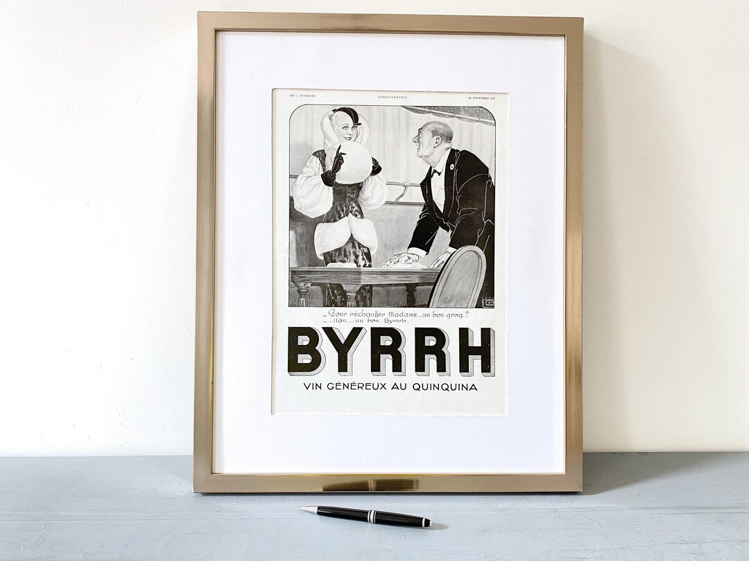 Rare Authentic Vintage Byrrh Aperitif Advertising Print, French Retro ...