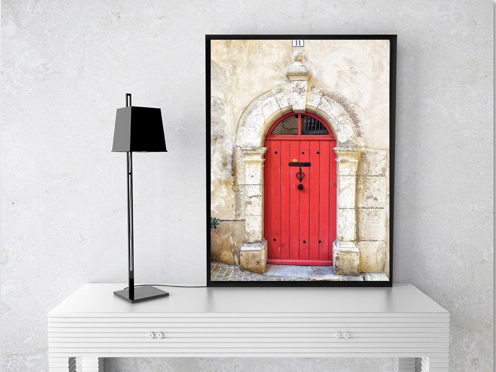 Old Red Door Print Printable Photo Rustic Door Art Provence - Etsy