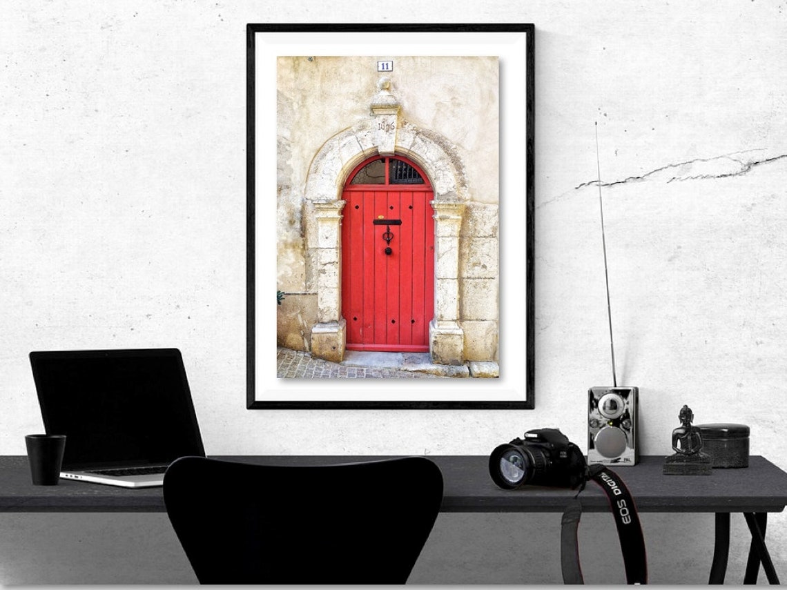 Old Red Door Print Printable Photo Rustic Door Art Provence | Etsy