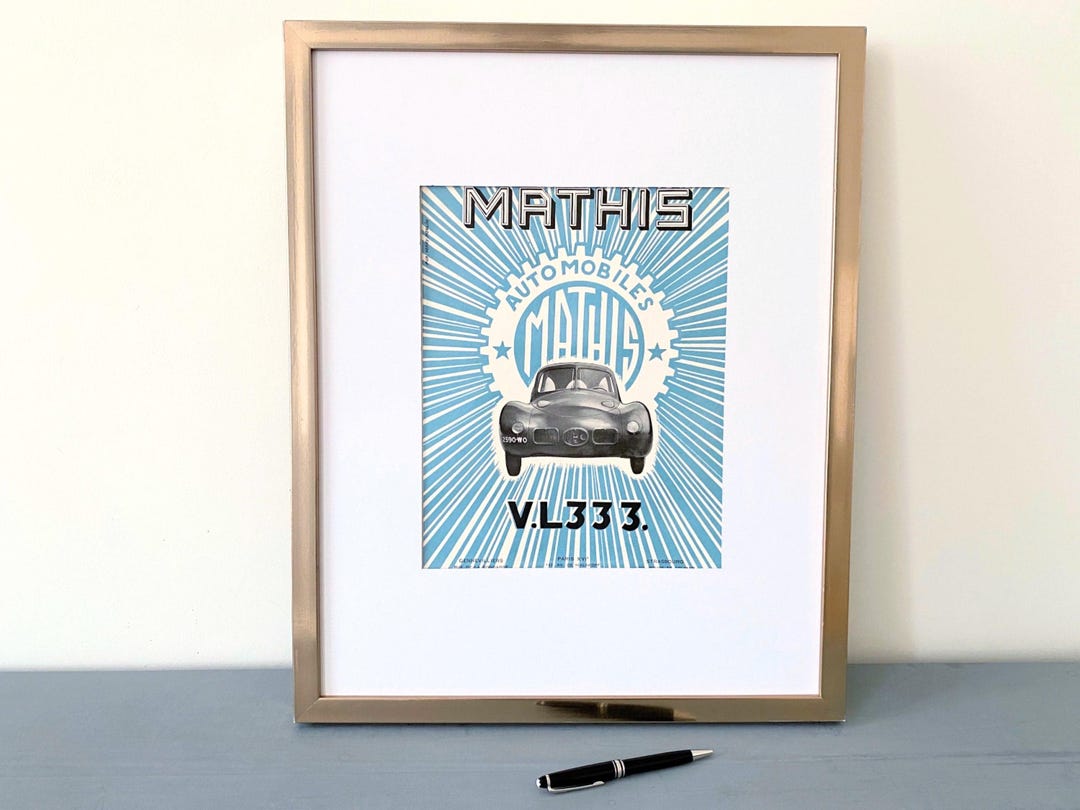 Original 1930s Vintage Mathis VL333 Car Ad Poster: French Automobile ...