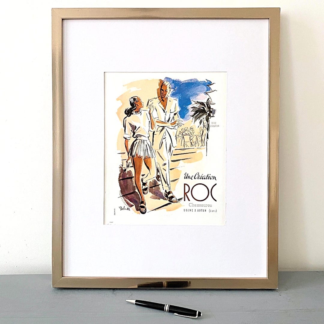Original 1950s Vintage Vogue Fashion Print: Authentic Cote D'azur Bar ...