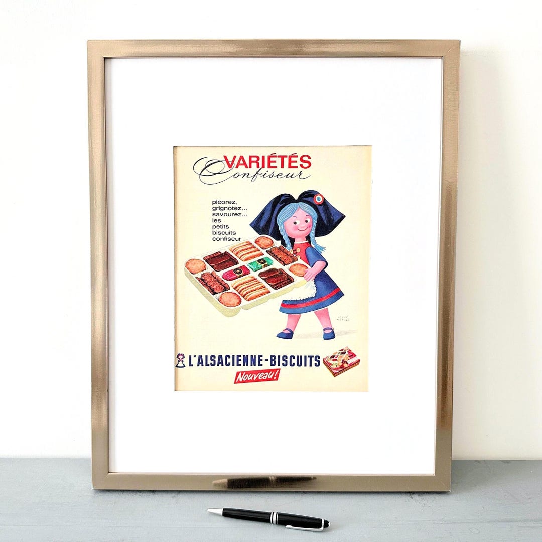 Original 1950s Vintage Chocolate and Cookies Ad Poster by Morvan From ...