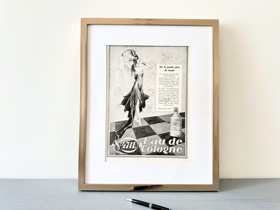 Vintage 4711 Cologne Perfume Bottle Poster, Parisian Boho Feminine ...