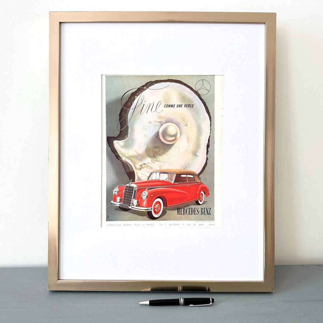 Original 1940s Vintage Mercedes 300S Car Ad Print: Authentic Automotive ...