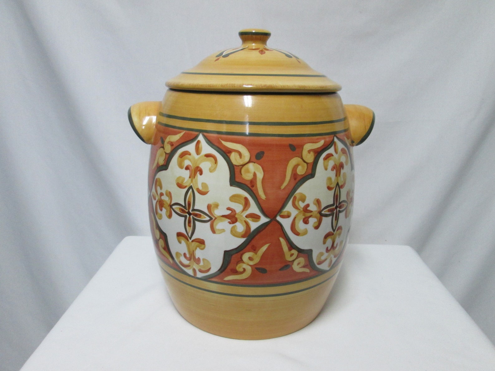 Beverage Crock & Lid Sienna by Artimino Earthenware Close Open Spout ...