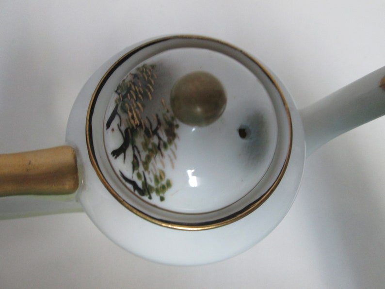 Vintage Porcelain Teapot With Spout Hand-painted Japanese Village 7 ...