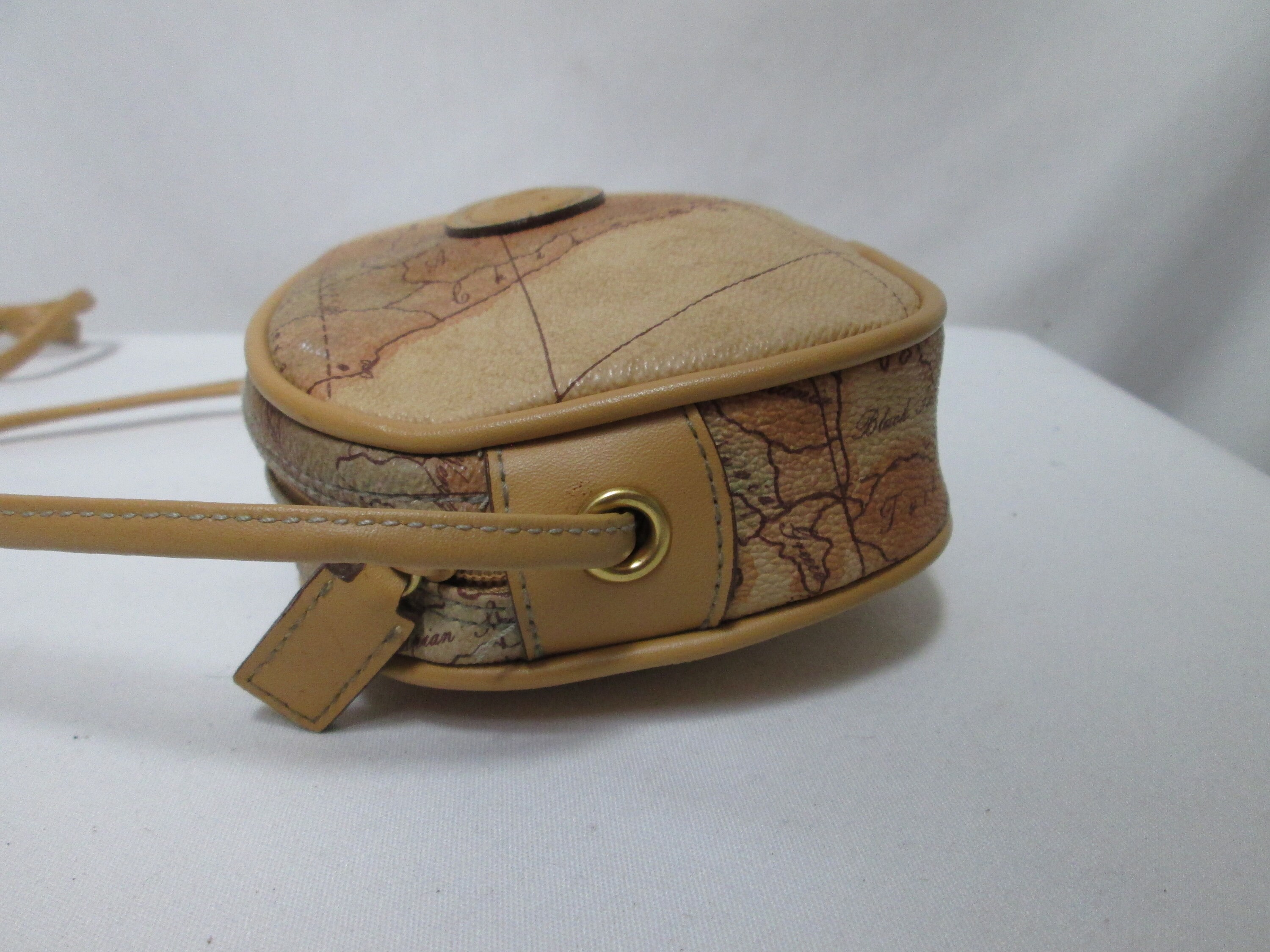 Vintage Allan Edward AE Faux Leather Map Geography Crossbody Bag Purse ...
