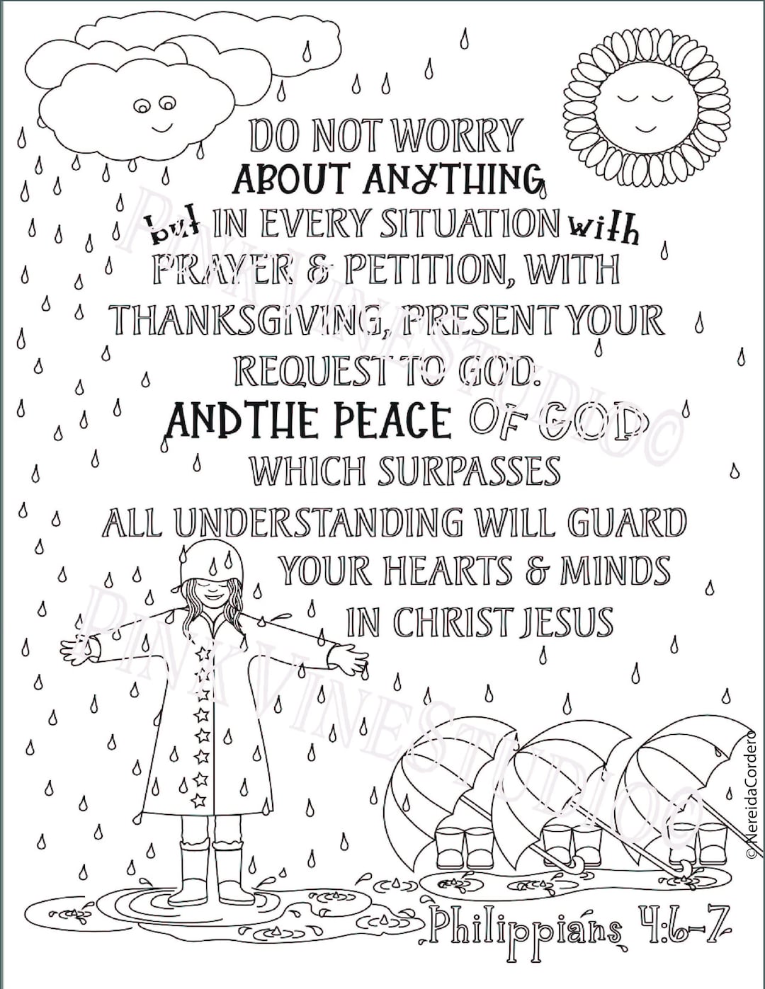 Philippians 4:6-7 Coloring Page for Kids (digital Download) - Etsy