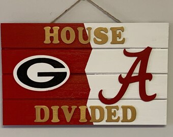 House Divided Alabama Georgia Sign - Etsy