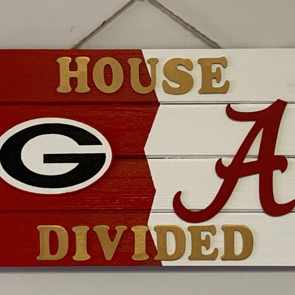 Georgia and Alabama Divided House Sign - Etsy