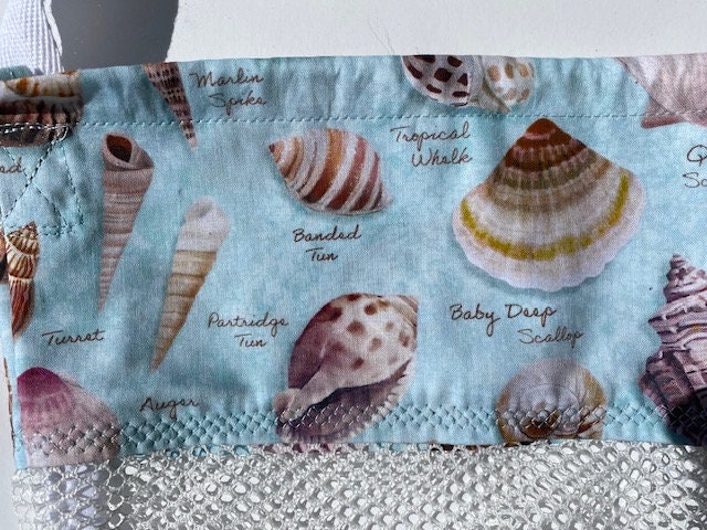 Mesh Shell Collecting Bag, Sea Shell Print Shelling Bag, Mesh Bag, Sea ...