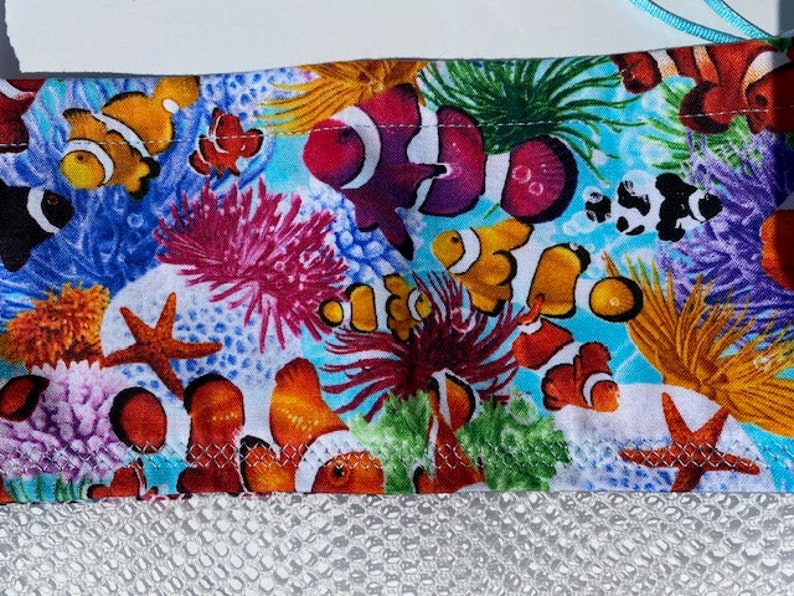 Mesh Shell Collecting Bag, Clown Fish Print Shelling Bag, Mesh Bag, Sea ...