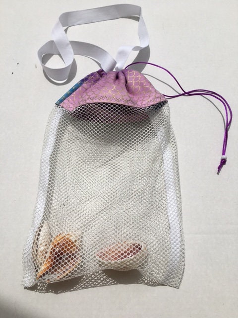 Mesh Shelling Bag, Seashell Collecting Bag, Mesh Beach Bag, Mermaid ...