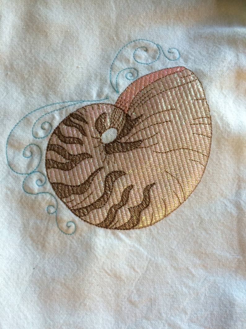 Embroidered Shell Kitchen Towels #0009 - Etsy