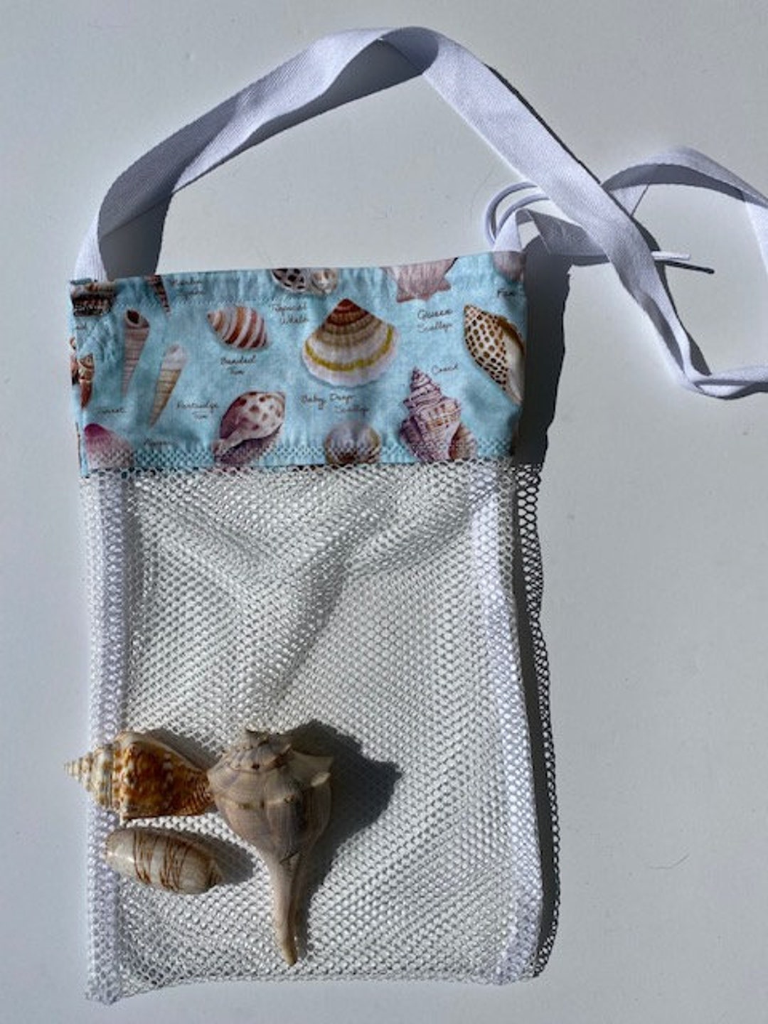 Mesh Shell Collecting Bag, Sea Shell Print Shelling Bag, Mesh Bag, Sea ...
