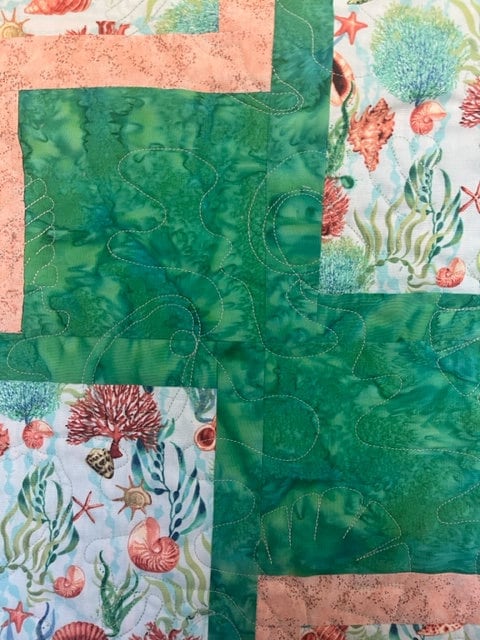 Coral and Seashell Themed Lap/throw Quilt, Lap Quilt, Throw Quilt ...