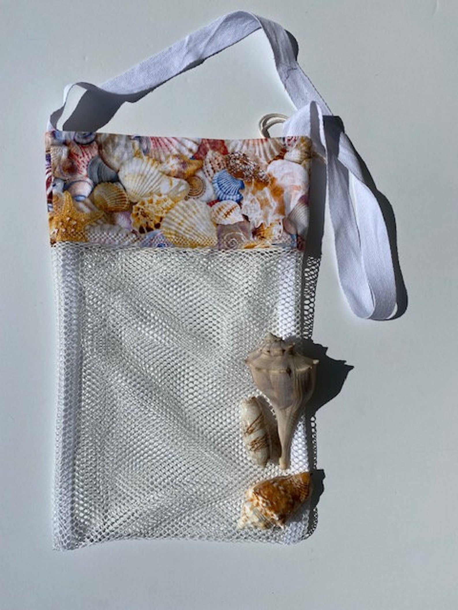 Mesh Shell Collecting Bag, Sea Shell Print Shelling Bag, Mesh Bag, Sea ...