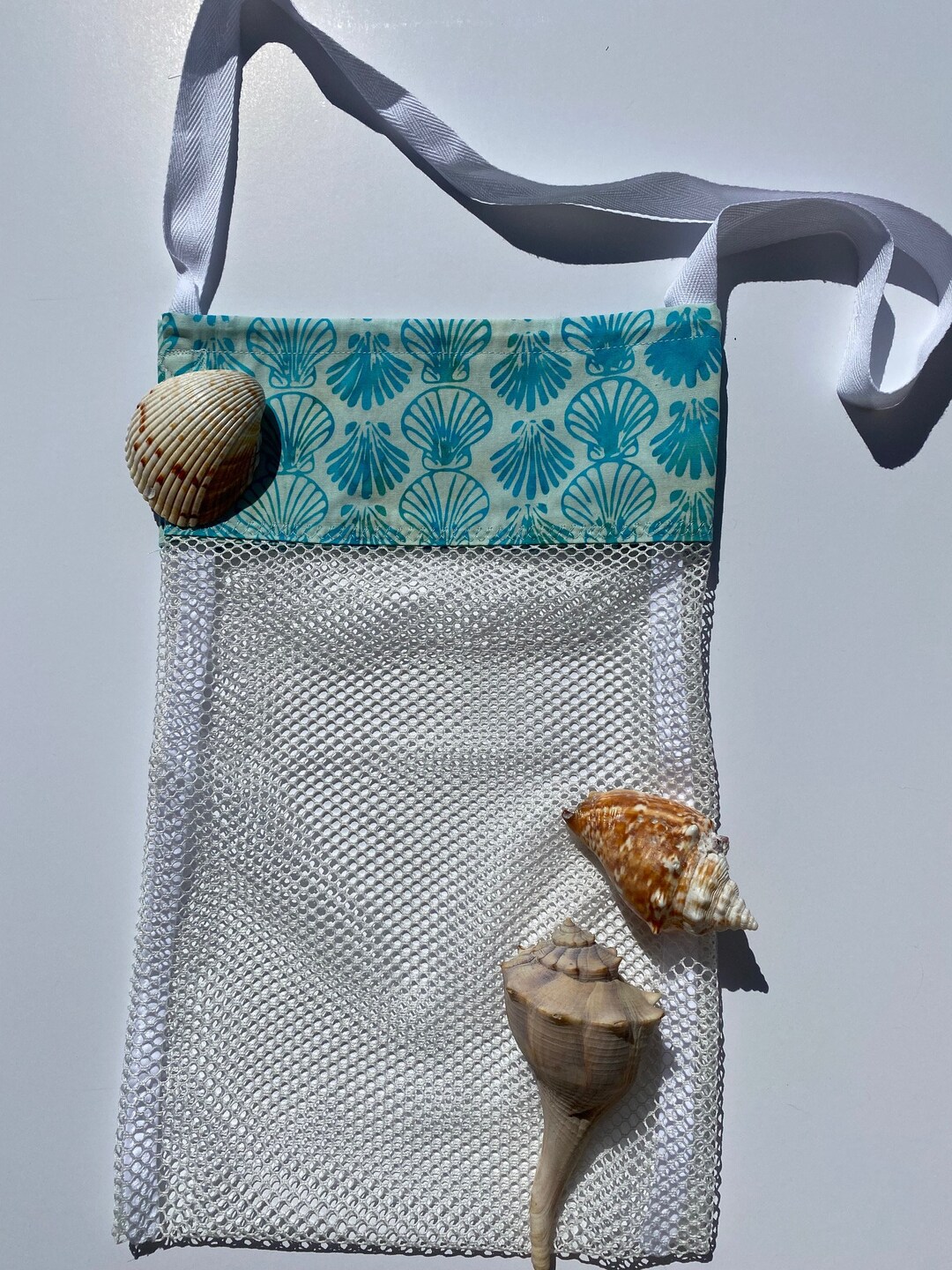 Mesh Shell Collecting Bag, Sea Shell Print Shelling Bag, Mesh Bag, Sea ...
