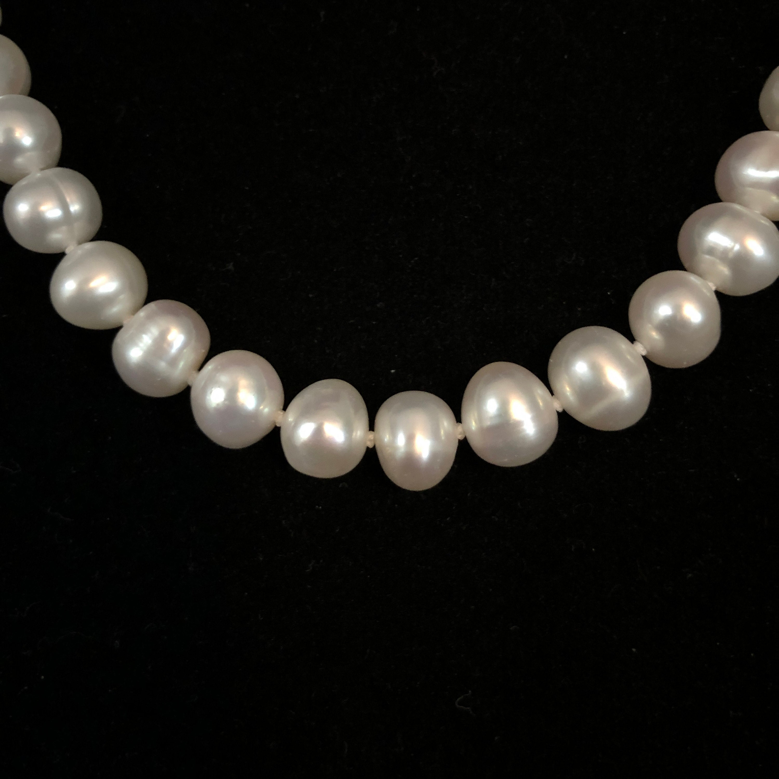 Cultured Freshwater Single Strand White Pearl Necklace Bridal Pearl ...