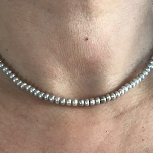 Natural Freshwater Genuin Pearl Silver Color 16 Inch Necklace With ...