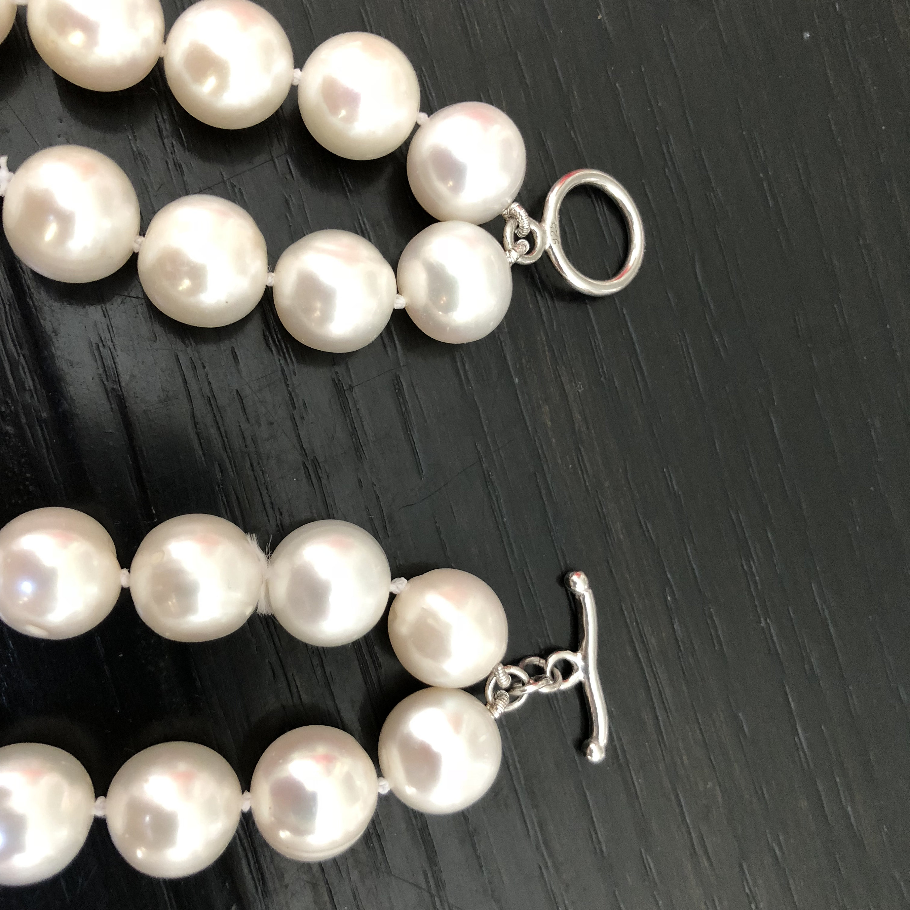 Genuine Cultured Freshwater Two Strand Pearl Necklace - White Bridal 2 ...