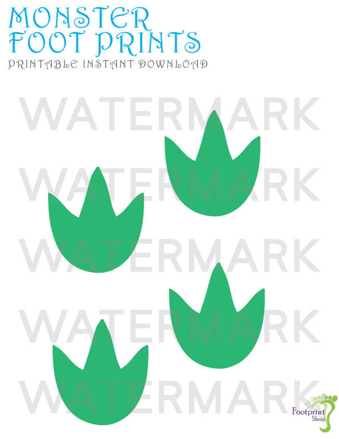 Monster Printable Footprints Instant Download - Etsy