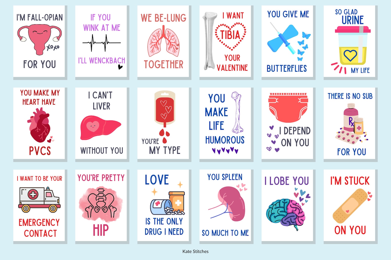 Medical Valentines Printable, Valentines for Doctors, Nurses, Medical ...