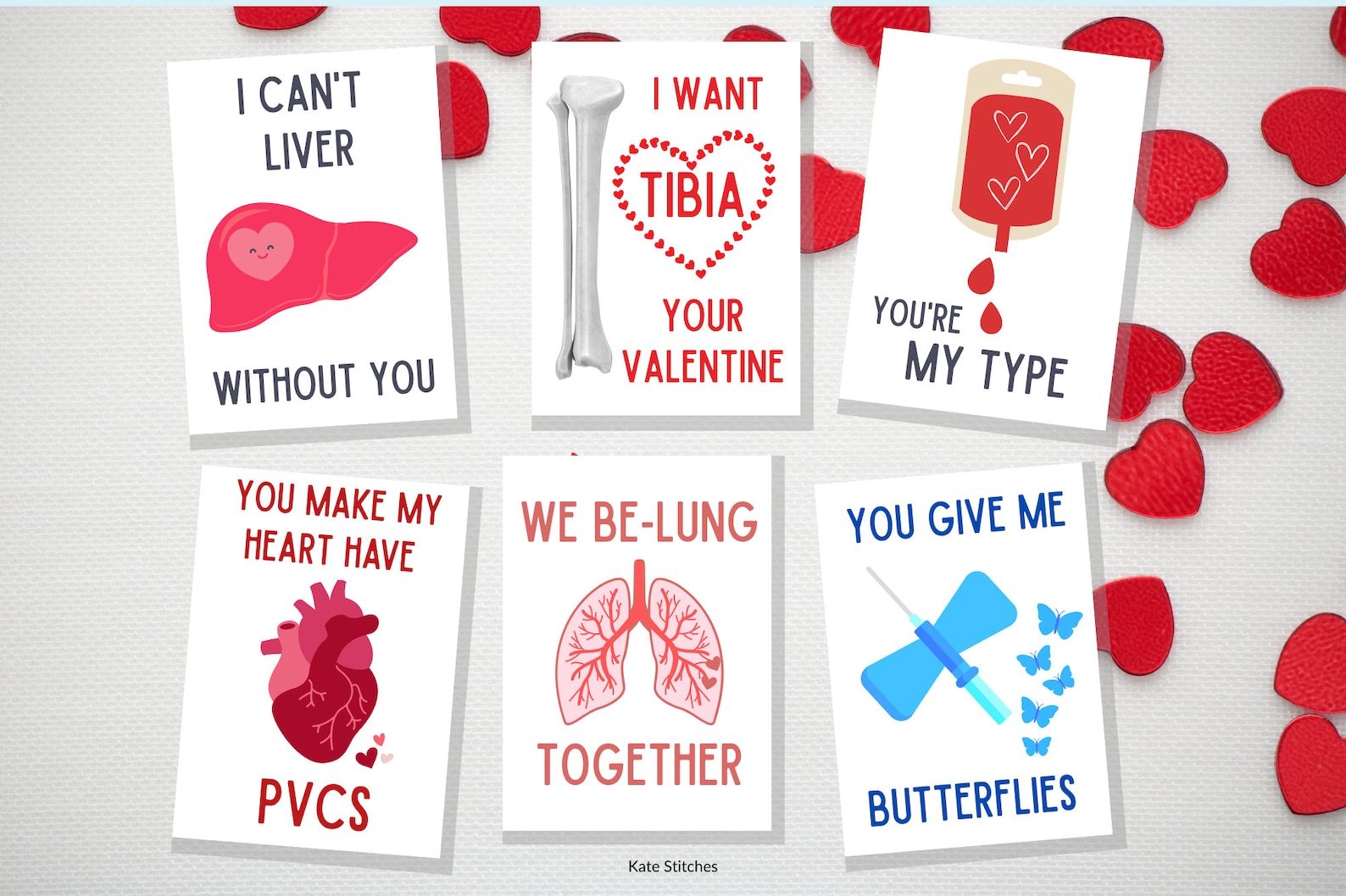 Medical Valentines Printable, Valentines for Doctors, Nurses, Medical ...