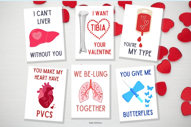 Medical Valentines Printable, Valentines for Doctors, Nurses, Medical ...