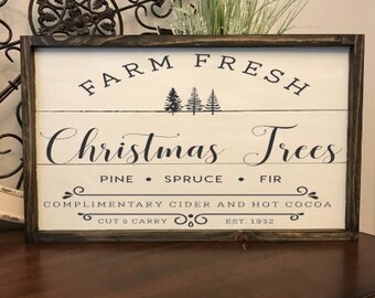 Christmas tree sign | Etsy