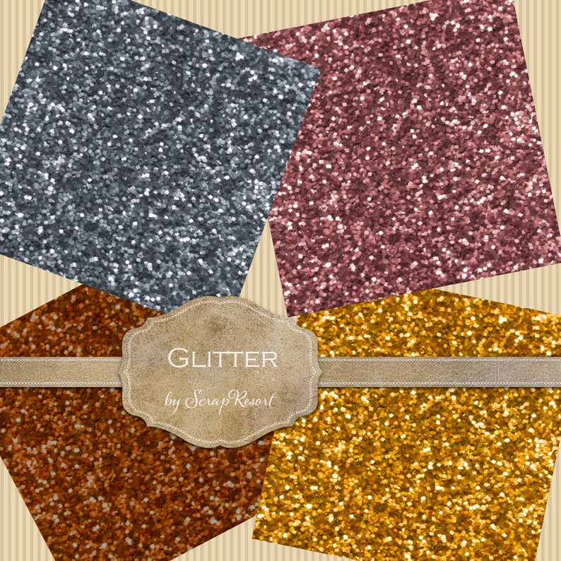 Digital Scrapbooking Kit | 12 Glitter Papers - Etsy