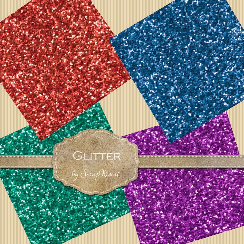 Digital Scrapbooking Kit | 12 Glitter Papers - Etsy