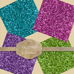 Digital Scrapbooking Kit | 12 Glitter Papers - Etsy