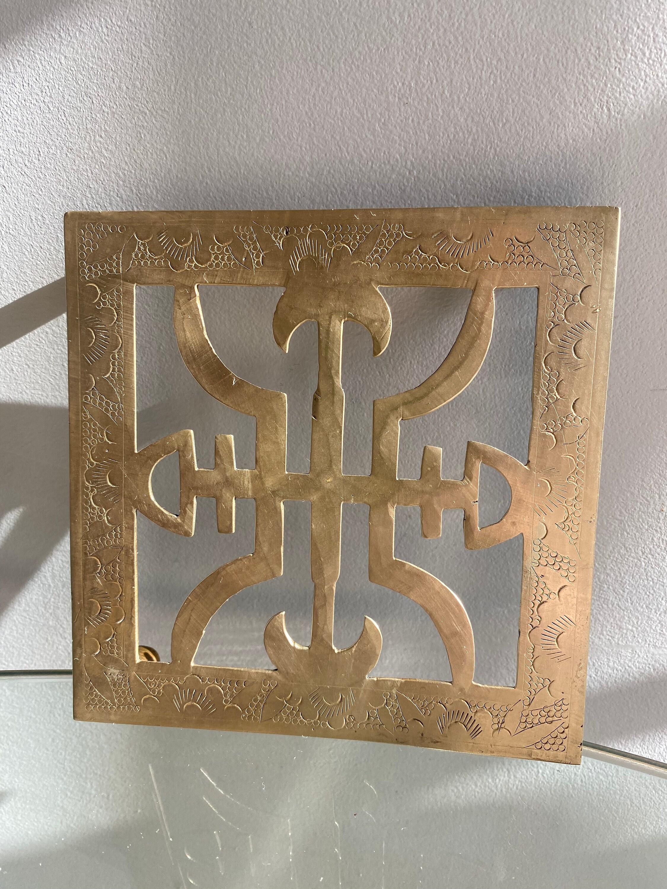 Vintage Asian Chinese Inspired Brass Trivet - Etsy
