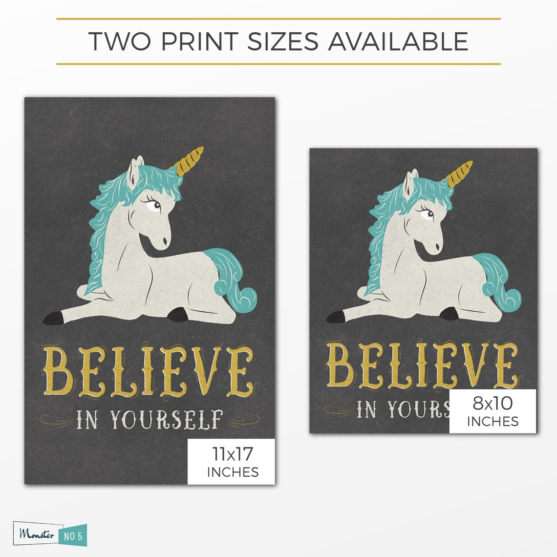 Believe in Yourself Magical Unicorn Wall Art - Etsy