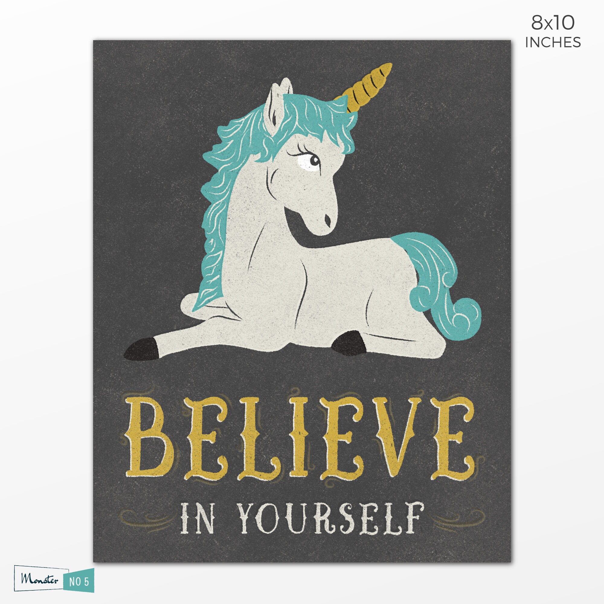 Believe in Yourself Magical Unicorn Wall Art - Etsy