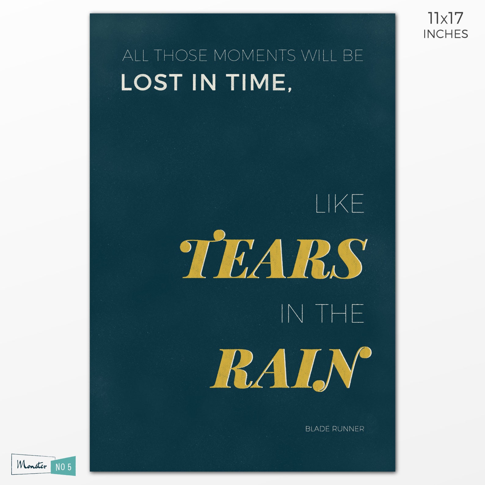 Minimalist Blade Runner Tears in the Rain Quote - Etsy