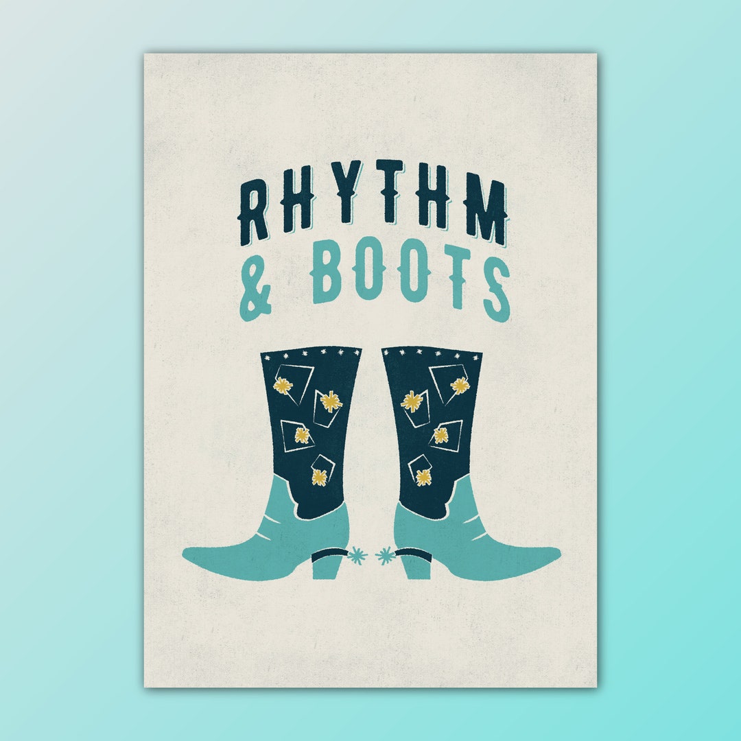 Retro Rhythm & Boots Wall Art - Etsy