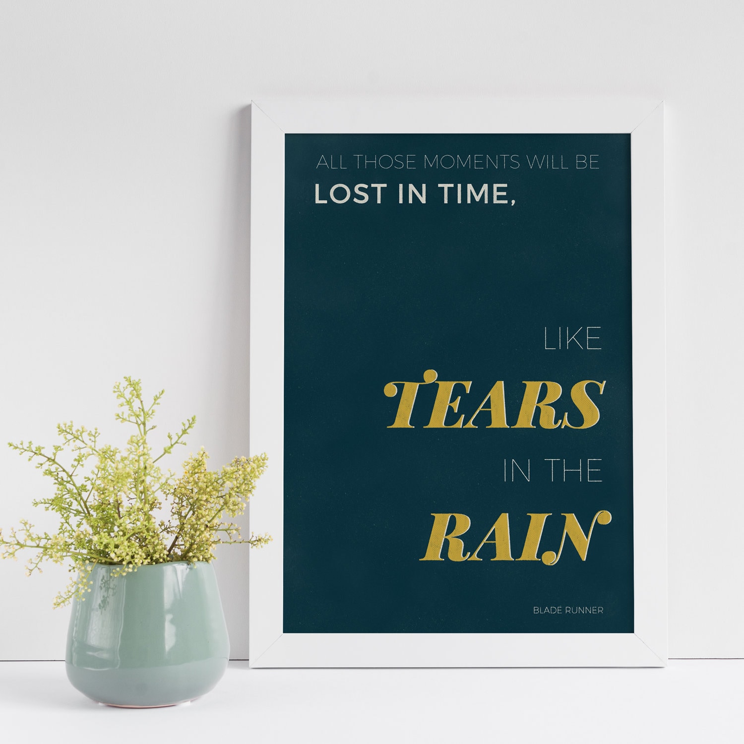 Minimalist Blade Runner Tears in the Rain Quote | Etsy