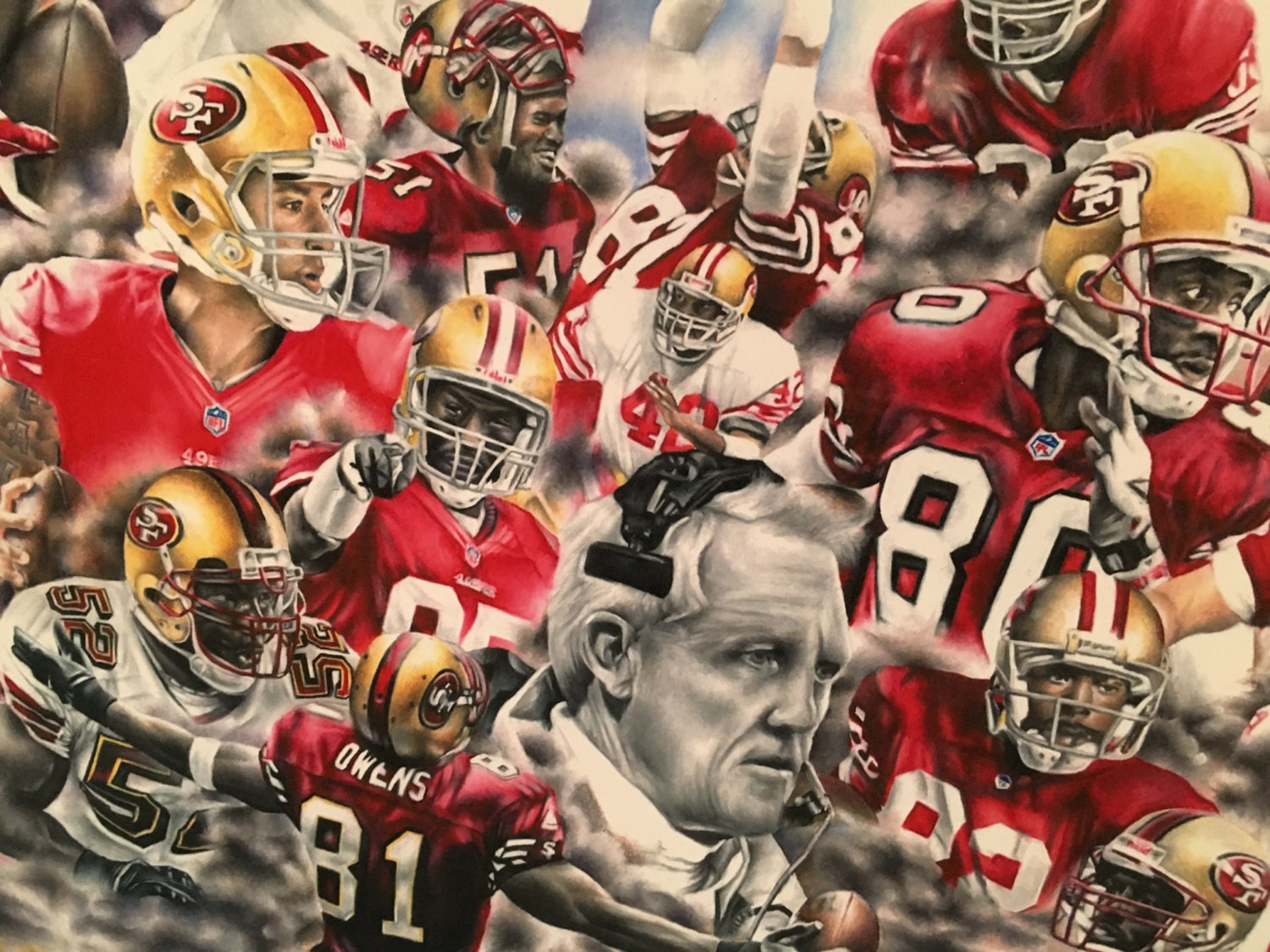 San Francisco 49ers (past & Present) Art Print - Etsy