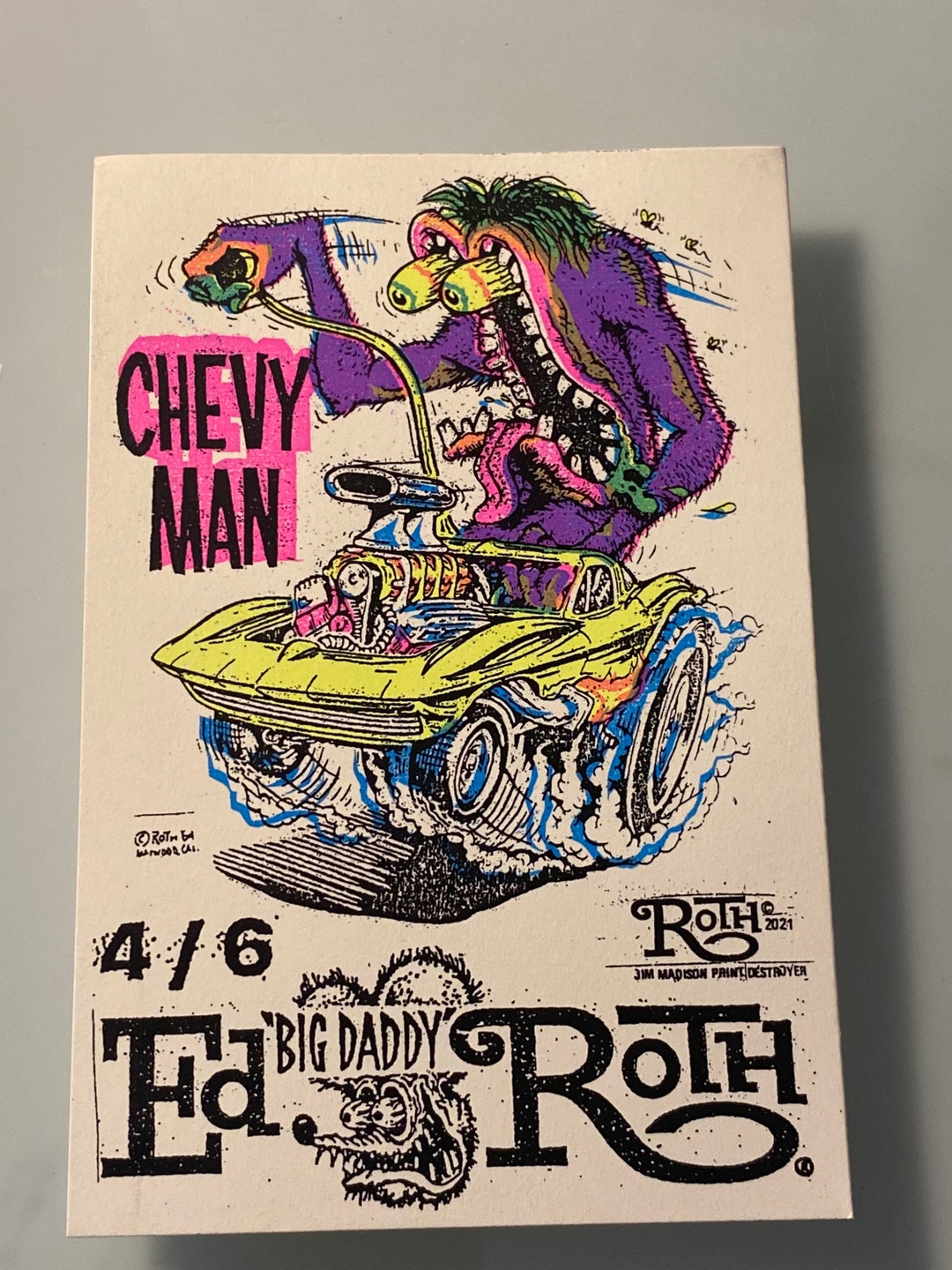 Chevy Man Silkscreen Mini Print - Etsy