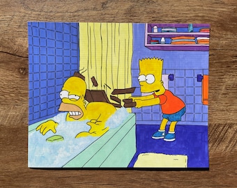 Simpsons Bathroom Art - Etsy