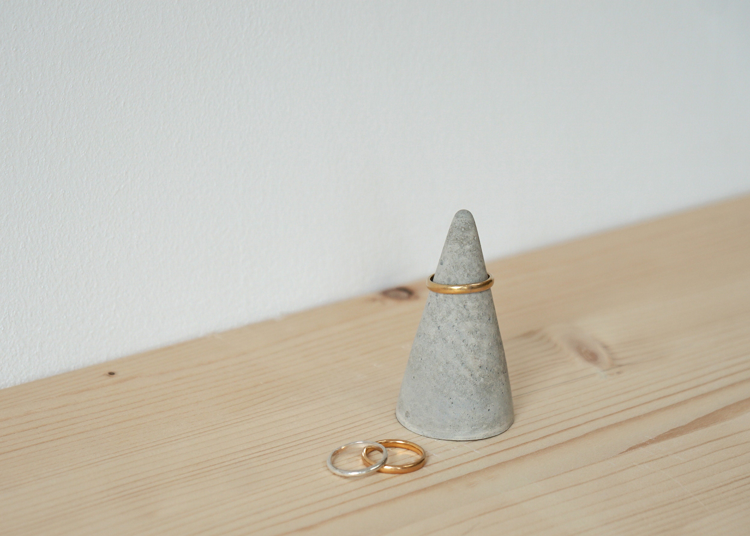 Large Concrete Ring Cone // Tall Cement Ring Holder - Etsy