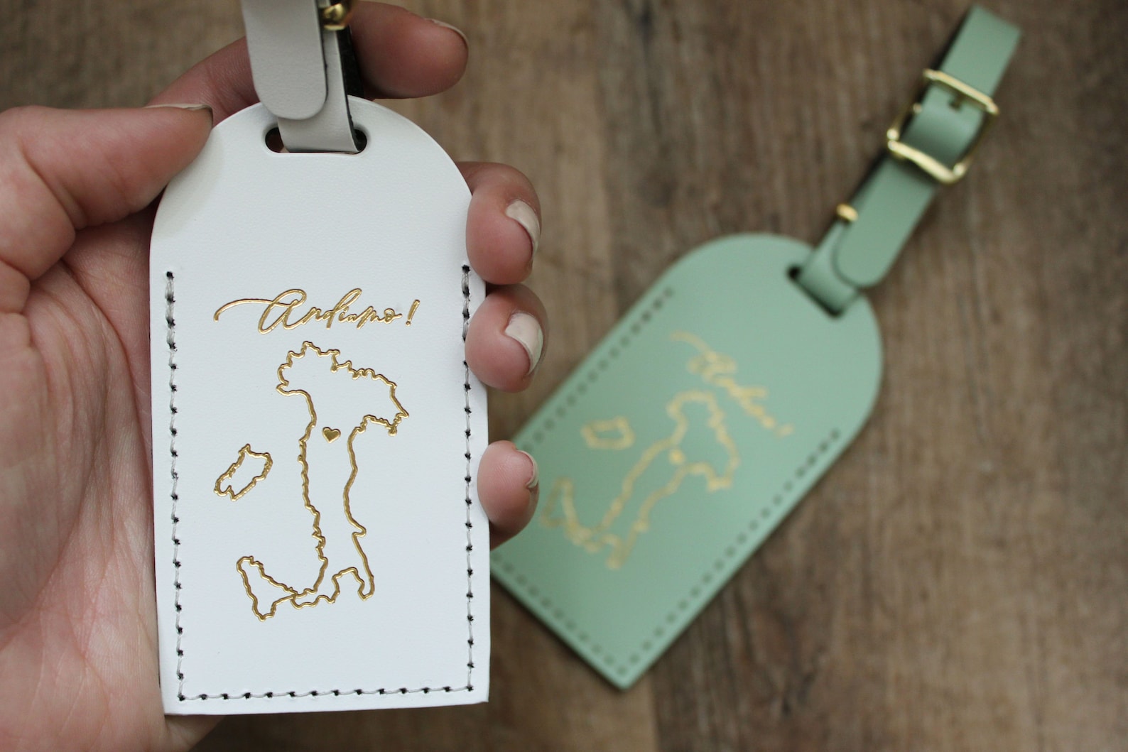 Italy Luggage Tag Wedding Favors Bonded Leather Italian - Etsy