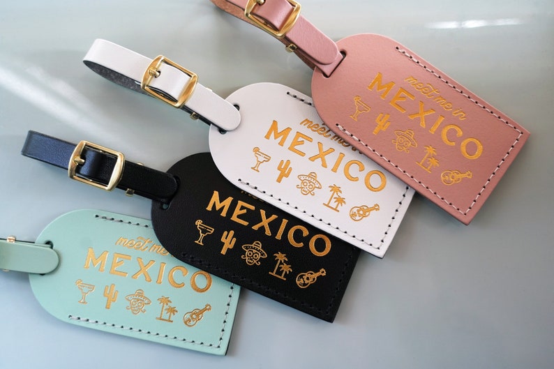 Mexico Icons Luggage Tags Wedding Favors or Bridesmaid Gift - Etsy