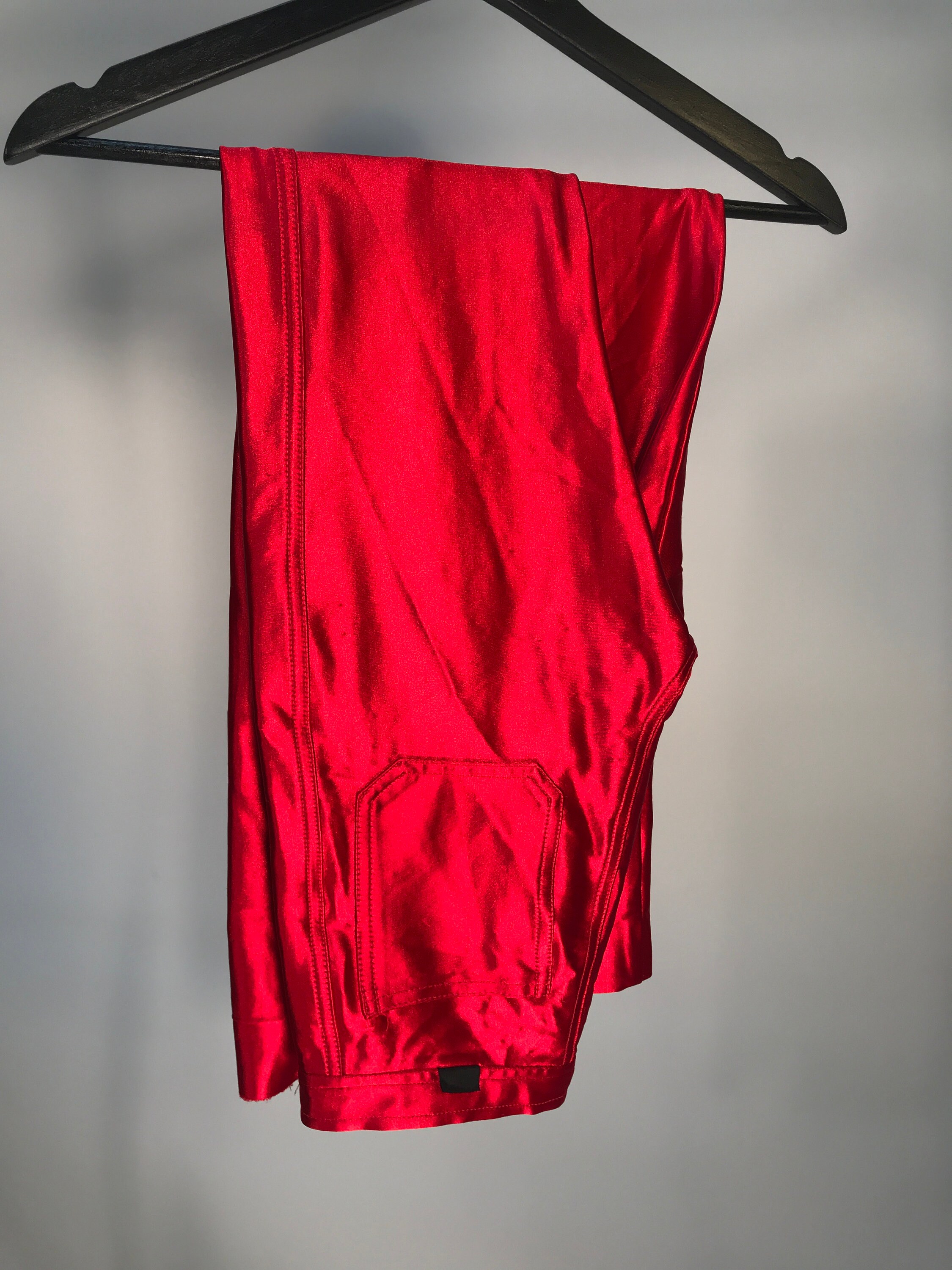 Easy Red Shimmer Tight Pants 70s Jumping Jack Flash NYC - Etsy