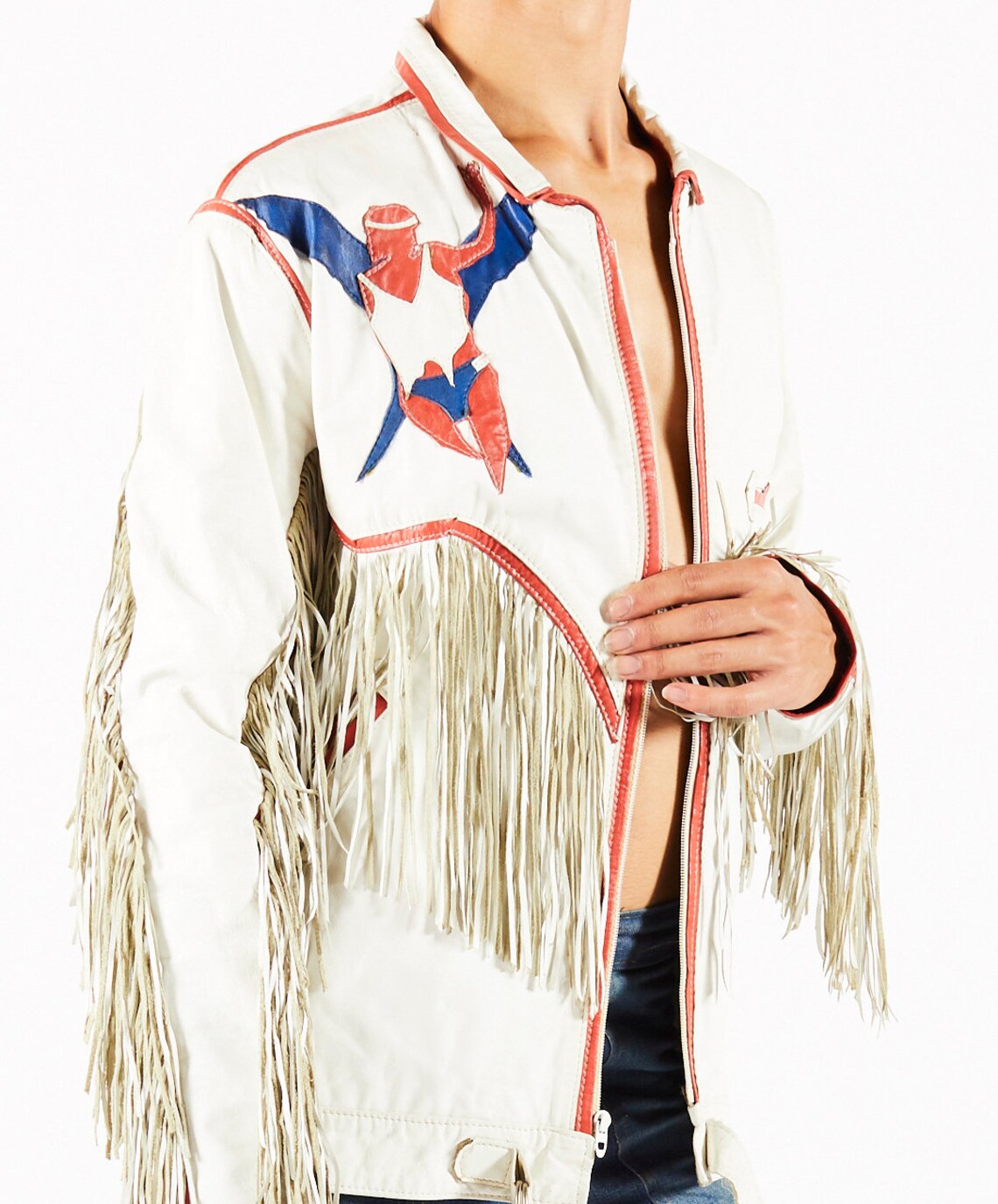 Vintage East West Musical Instruments Leather Jacket White - Etsy