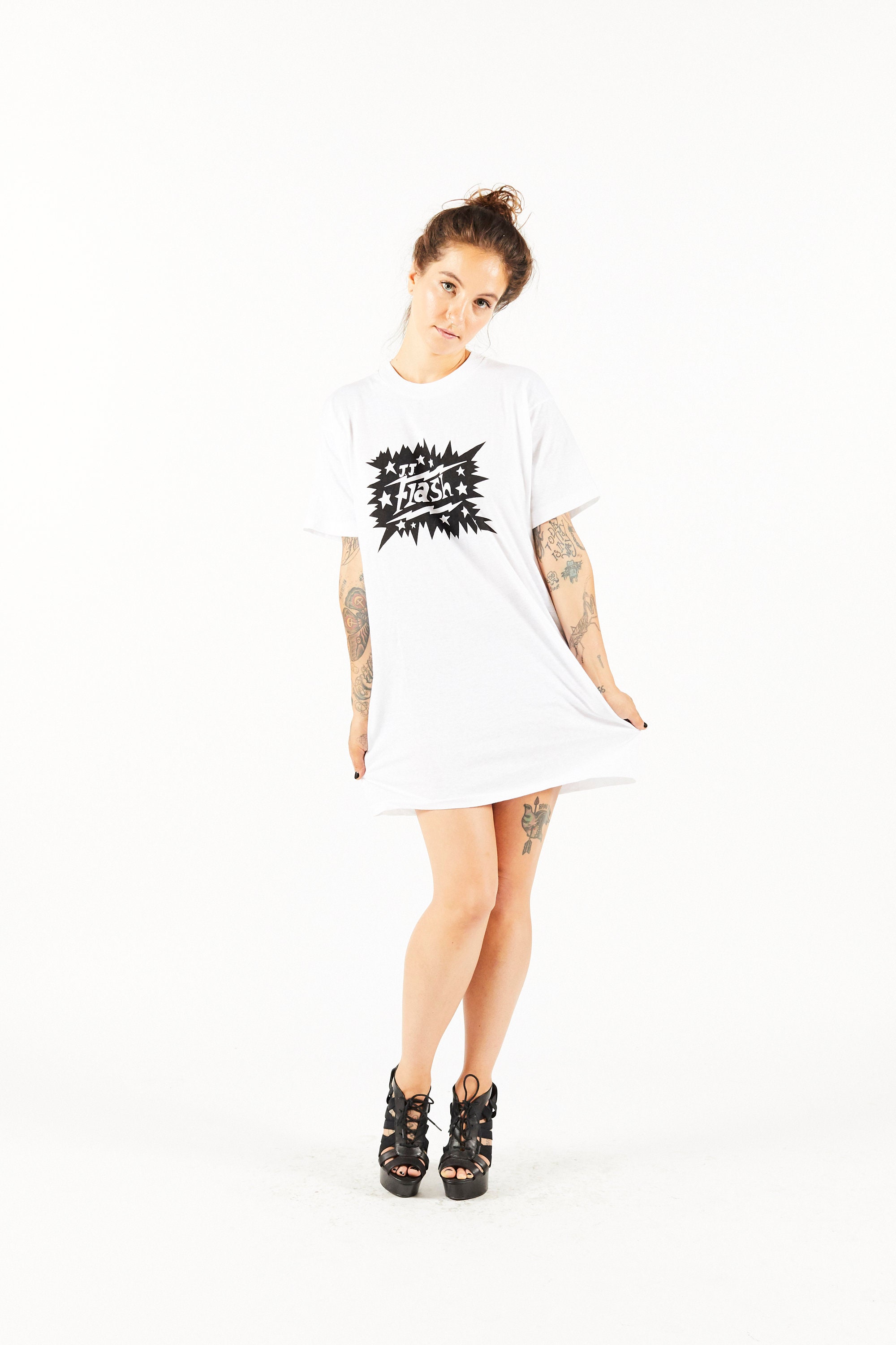 Rare Original JJ Flash Logo Long Shirt or Shirt Dress Jumpin Jack Flash ...